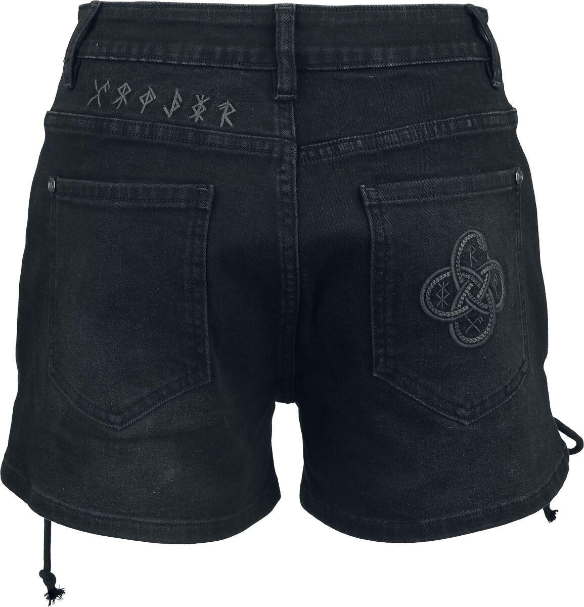 Denimové šortky so šnurovaním Celtic Snake | Black Premium by EMP ...